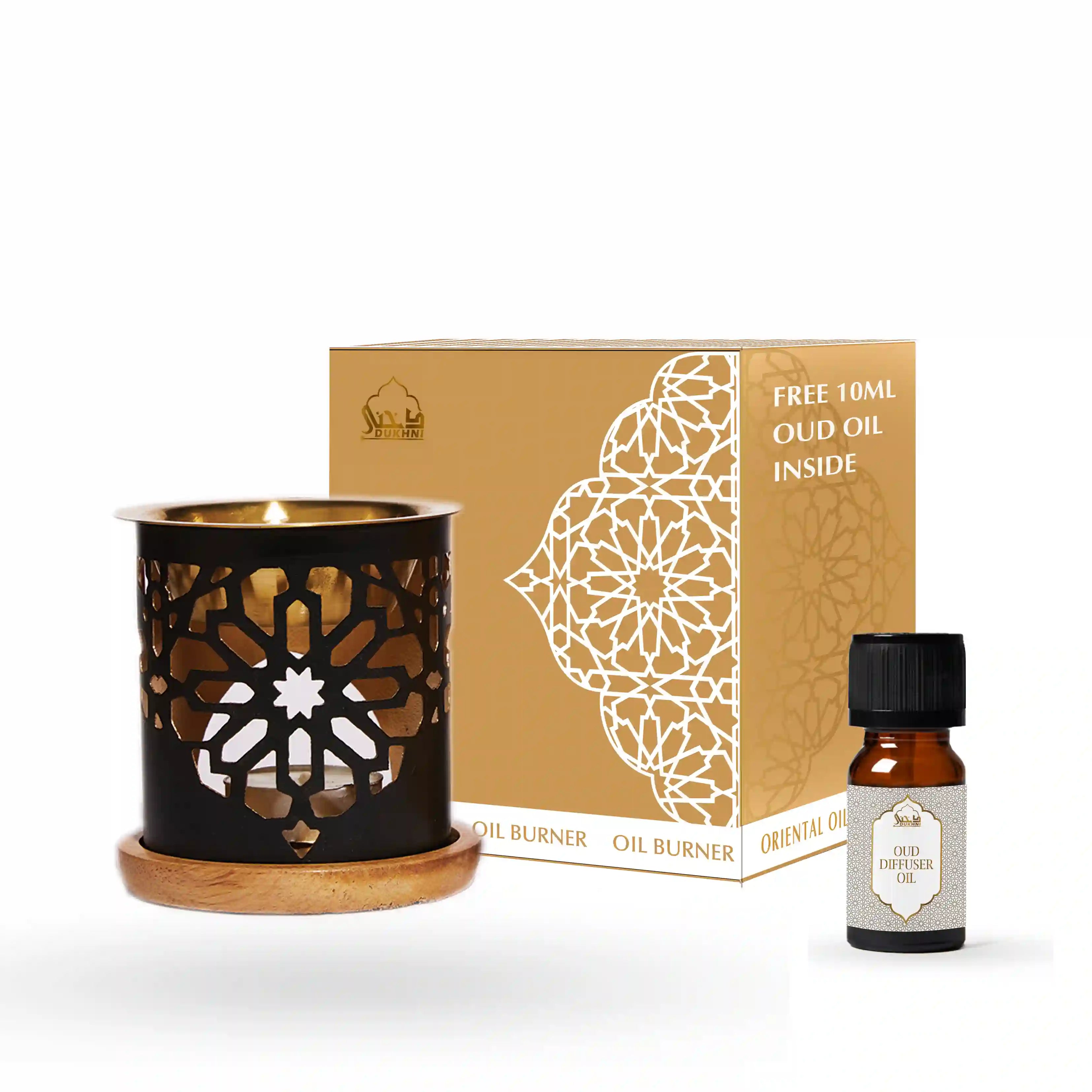 Oriental Wrought Iron Diffuser Oil Burner with Free Oud Oil l Dukhni ...